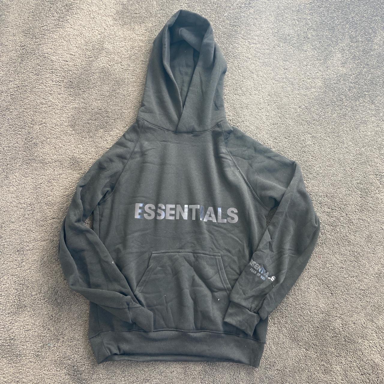 Black essentials hoodie - Depop
