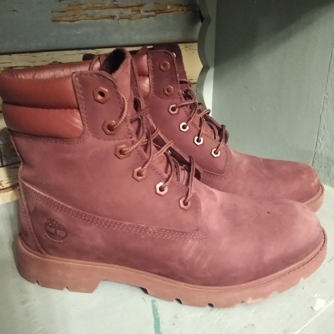 Timberland waterproof burgundy plum color, 9.5, Very... - Depop
