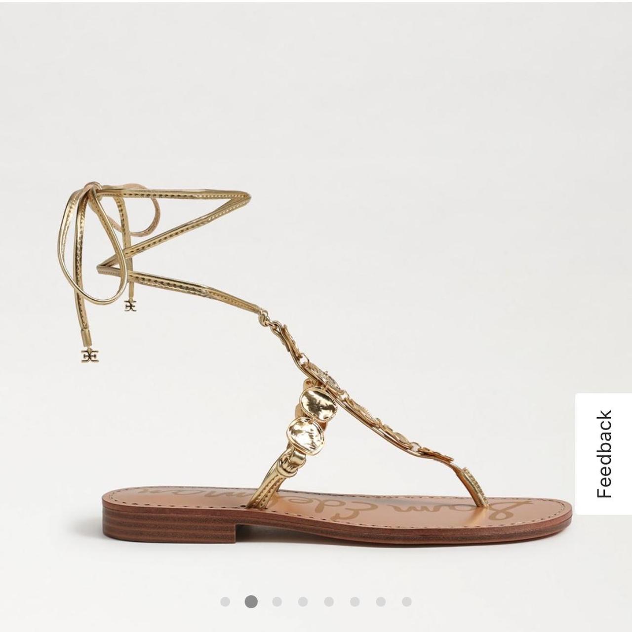 Sam Edelman gold deirdre wrap sandal for women #Sam... - Depop