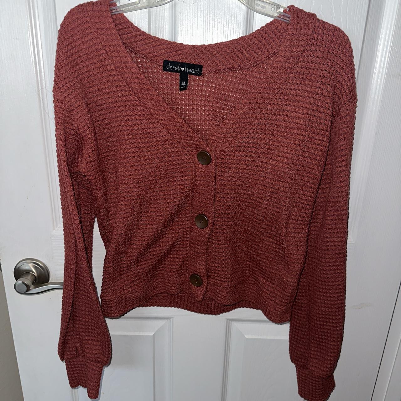 Pink button up sweater - Depop