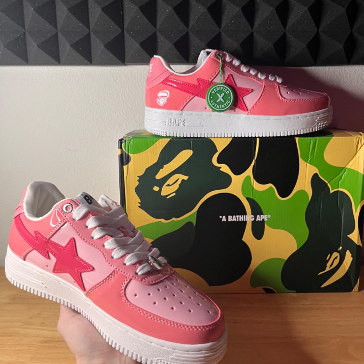 Bape Pink trainers size 8 - Depop