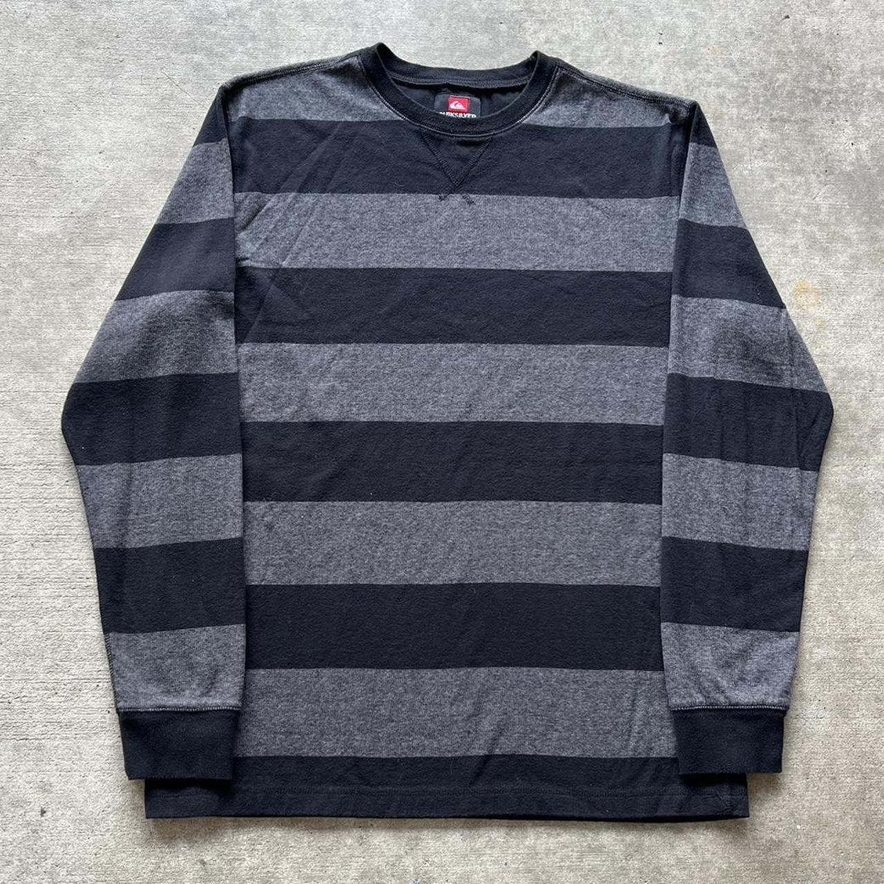 Vintage Y2K Quiksilver Striped Emo sweater 2000s... - Depop