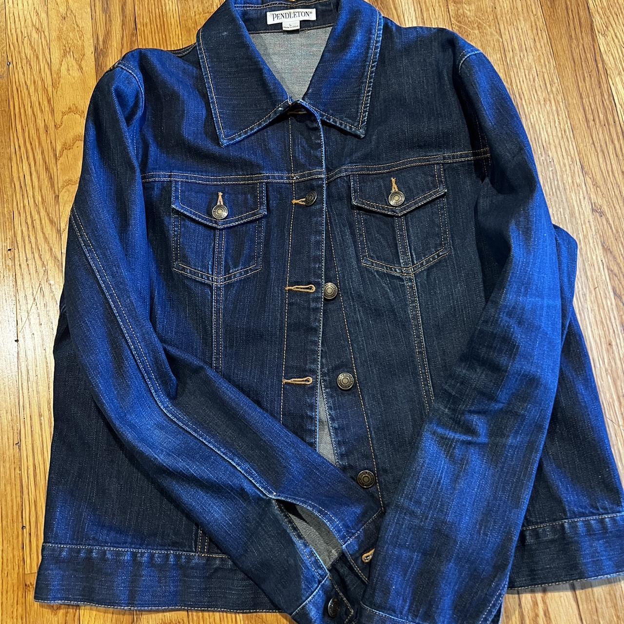 Pendleton Denim Jacket. Listed as Women’s Large. 99%... - Depop