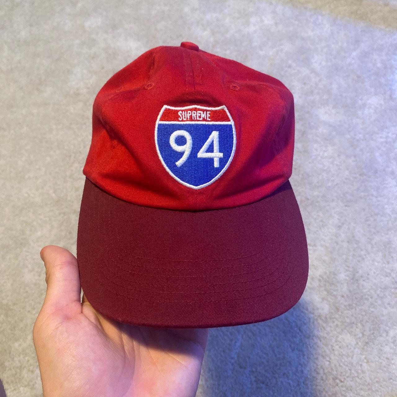 Red I-94 Supreme dad hat, adjustable - Depop