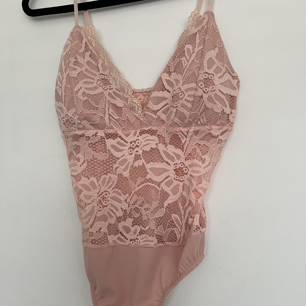 Rose, Lace, Padded Bodysuit Never worn #lace #coquette - Depop