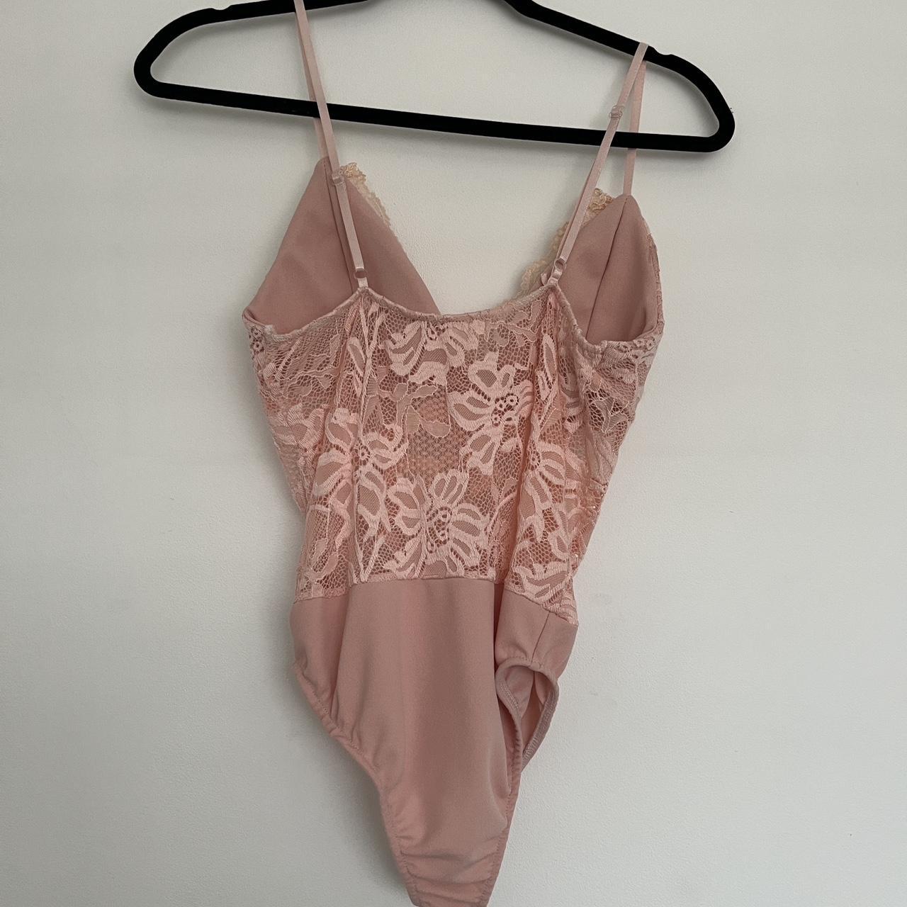 Rose, Lace, Padded Bodysuit Never worn #lace #coquette - Depop