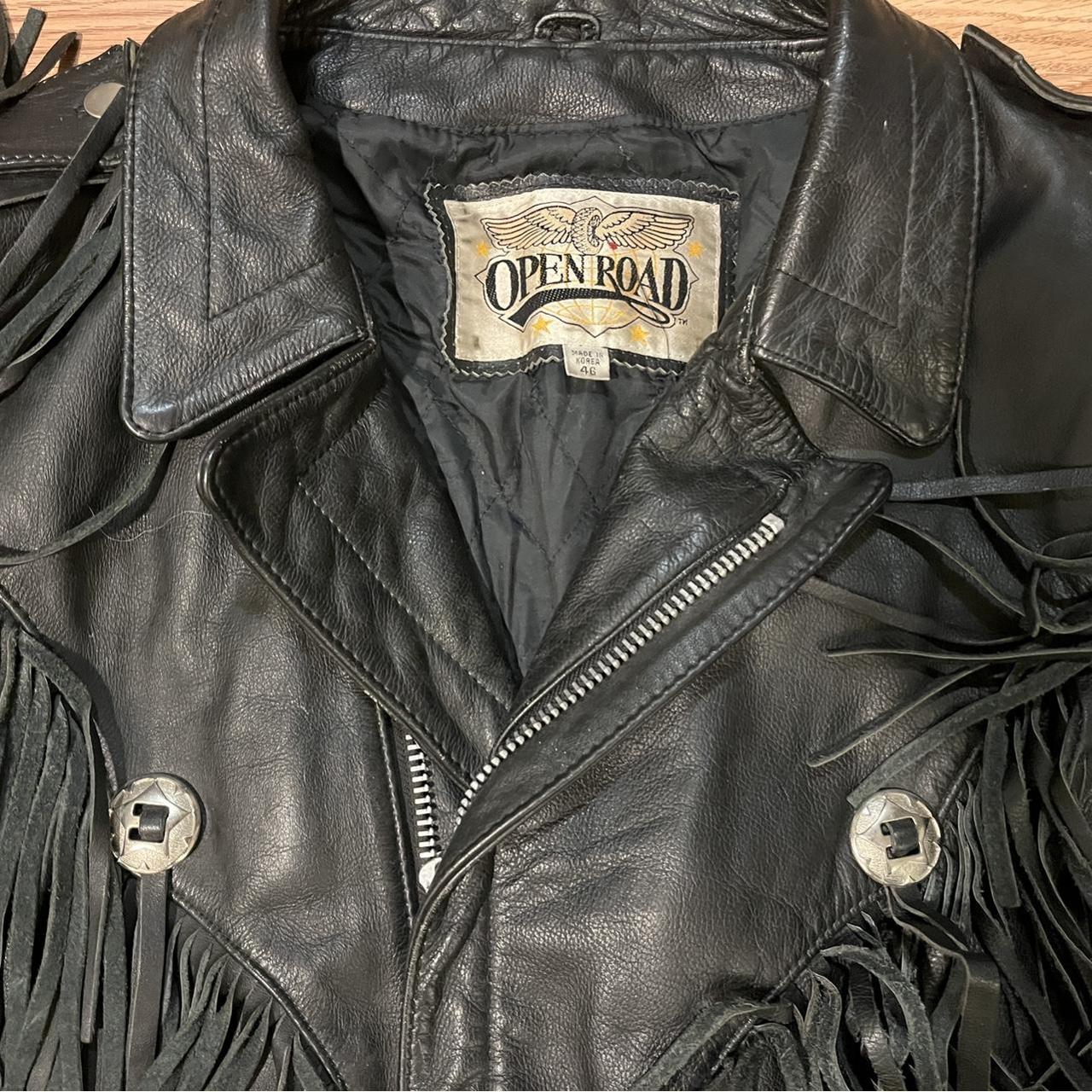 Vintage Open Roads Boho Fringe Leather Jacket good... - Depop