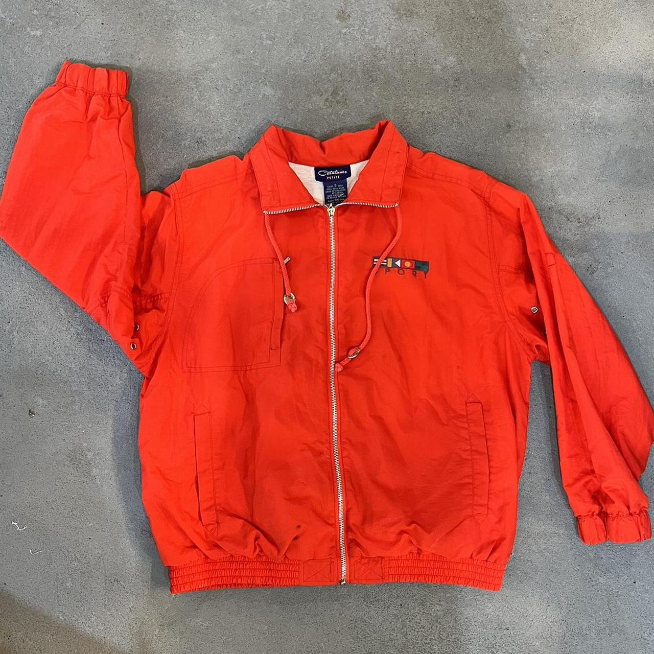 Vintage bright red Sport windbreaker - sinched... - Depop