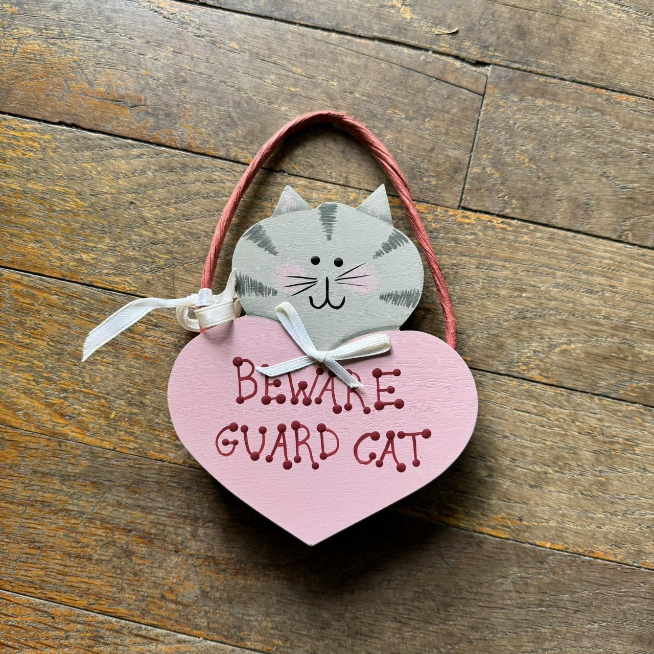 Cat sign A doorknob sign beware of guard cat - Depop