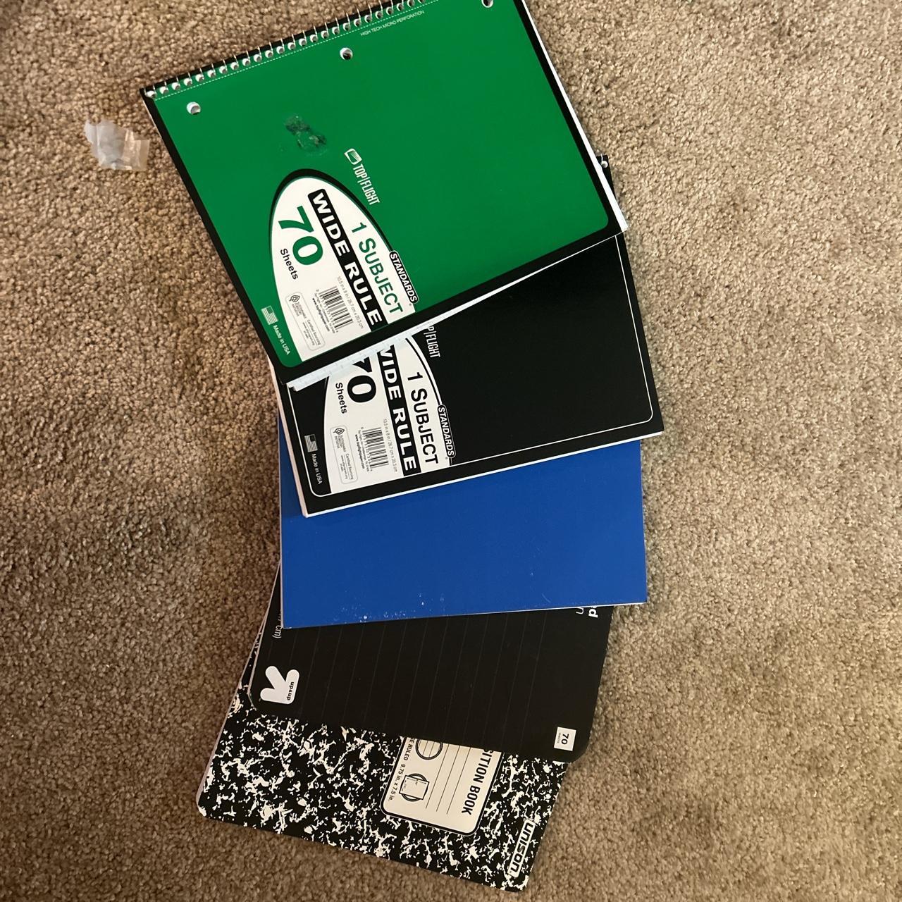 5 wide ruled note books / 3 : 1 subject note book... - Depop