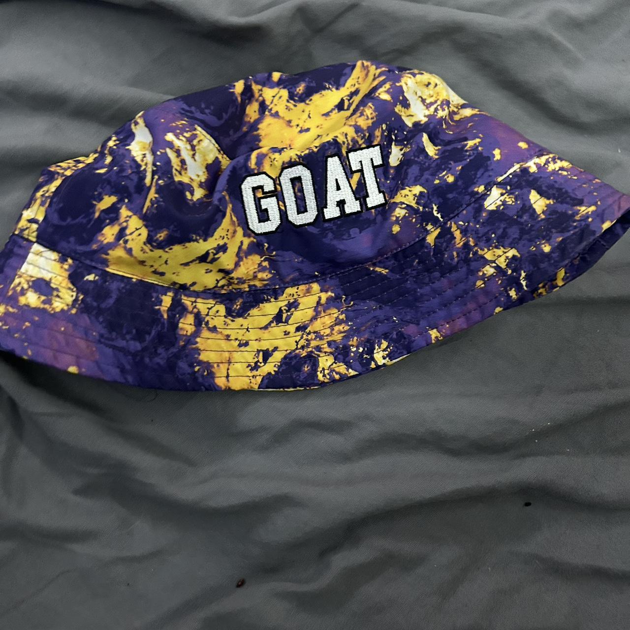G.O.A.T purple and yellow bucket hat - Depop