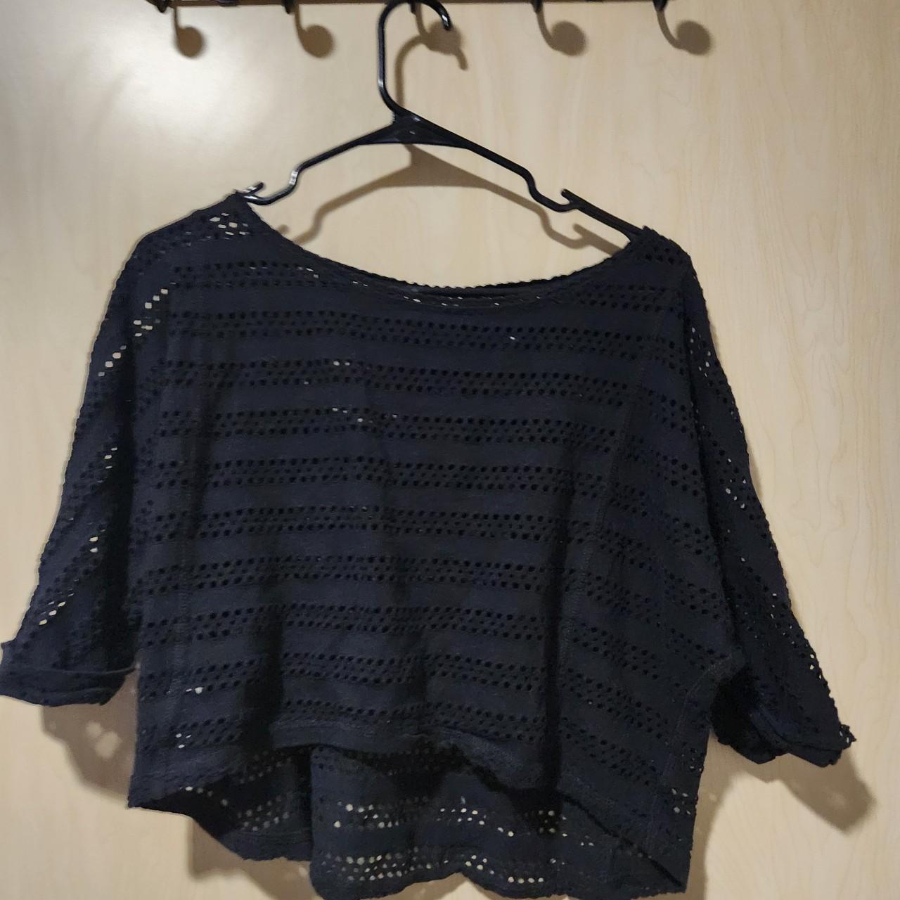 Black netted crop top I thrifted this probably 7... | Depop