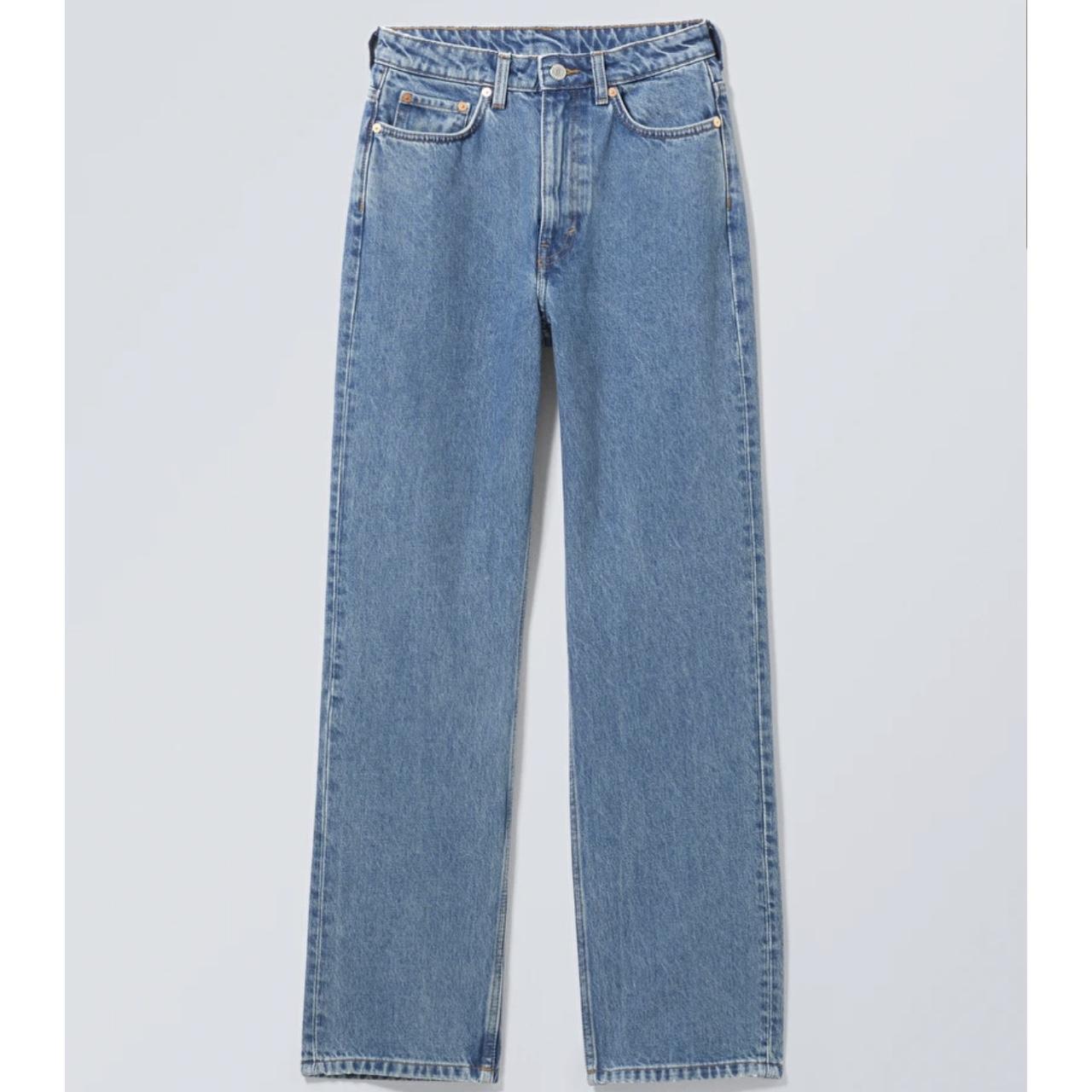 Weekday Rowe extra high straight jeans in size 26W... - Depop