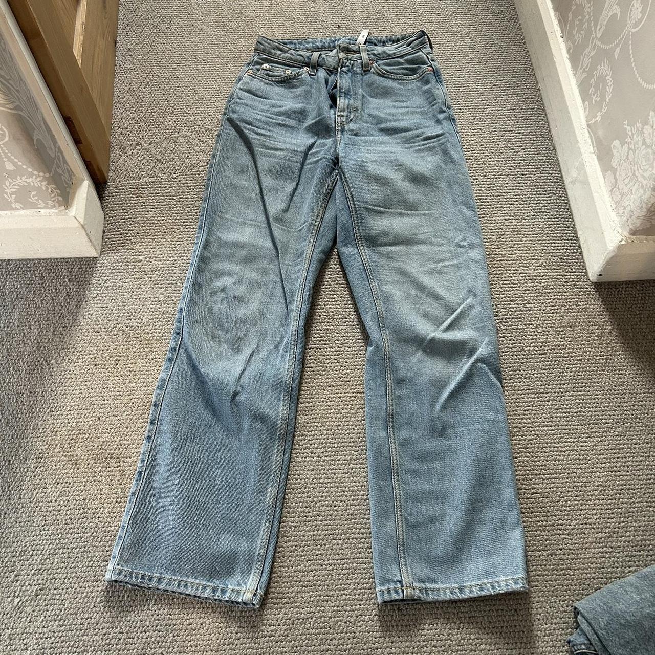 Weekday Rowe extra high straight jeans in size 26W... - Depop