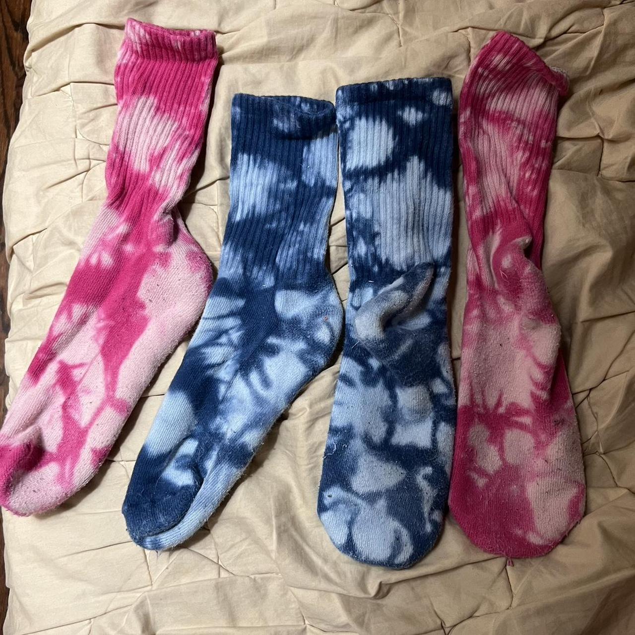 tye dye socks have been worn - Depop