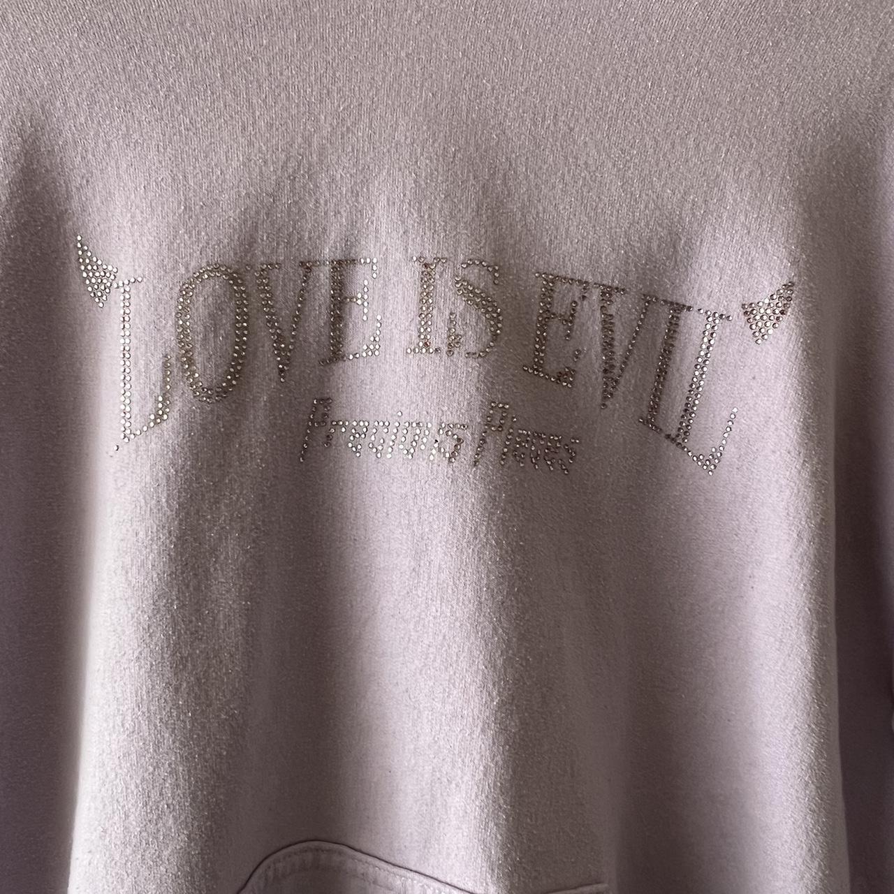 love is evil hoodie instagram brand has some stains... - Depop