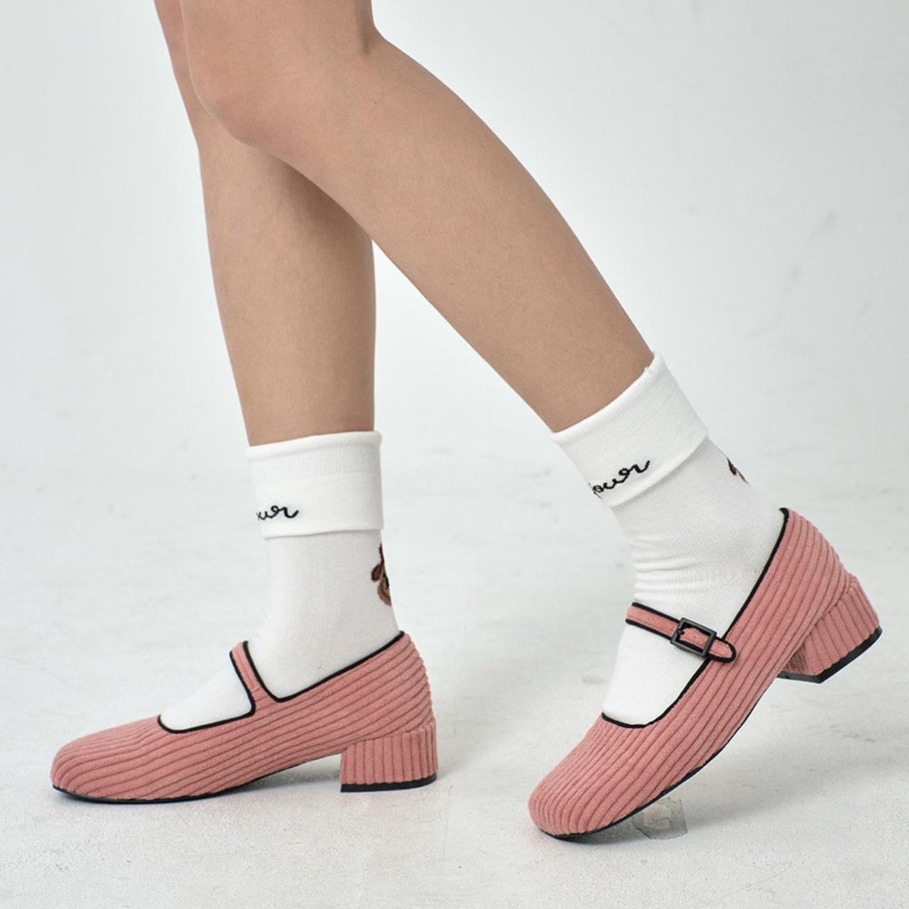 Bear Graphic Socks Fits: One Size Brand: Lewkin... - Depop