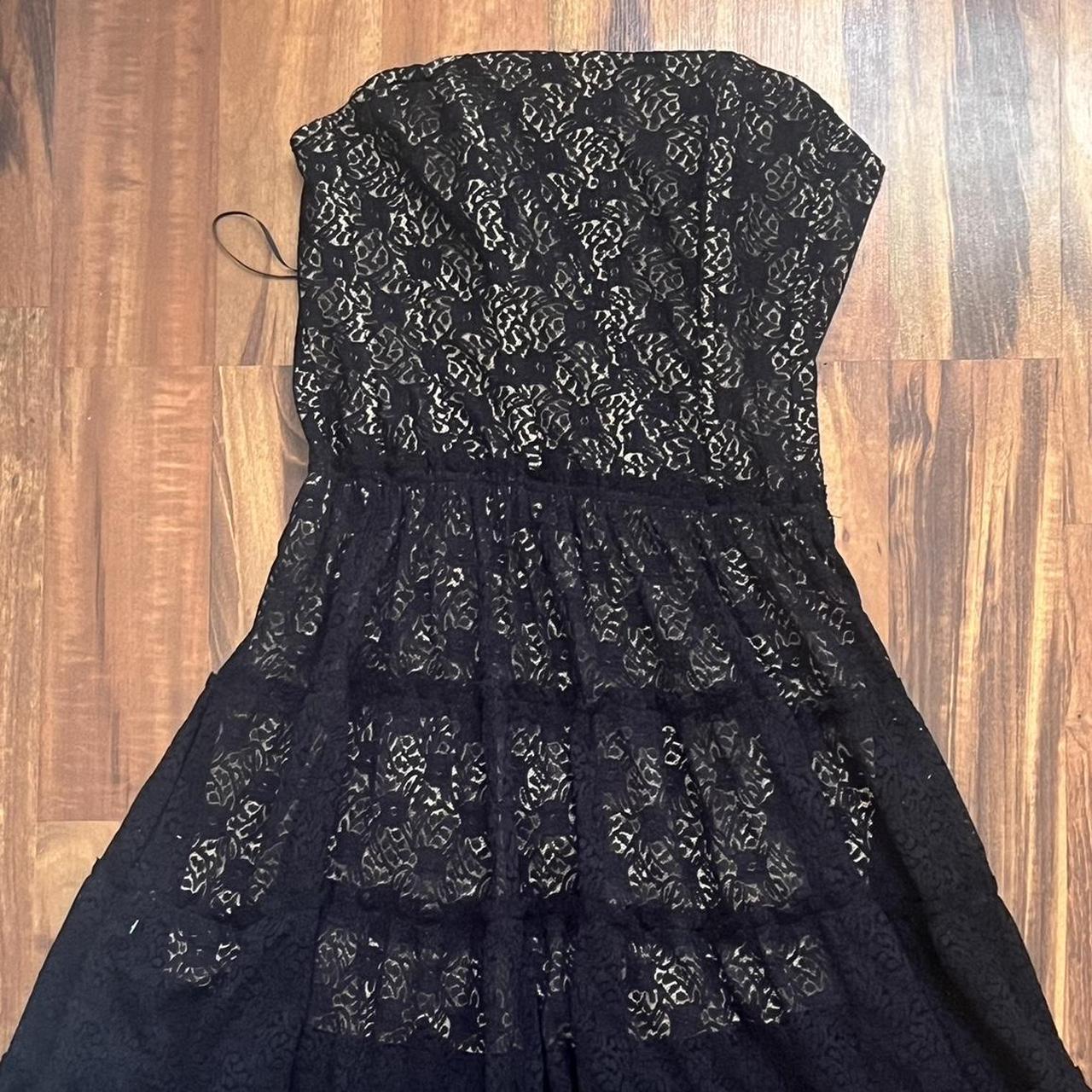 urban outfitters black lace dress, worn once (prom!), - Depop