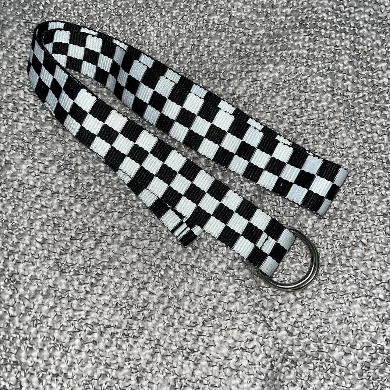 B&W Checkerboard Belt. Fits size medium/large. Never... - Depop