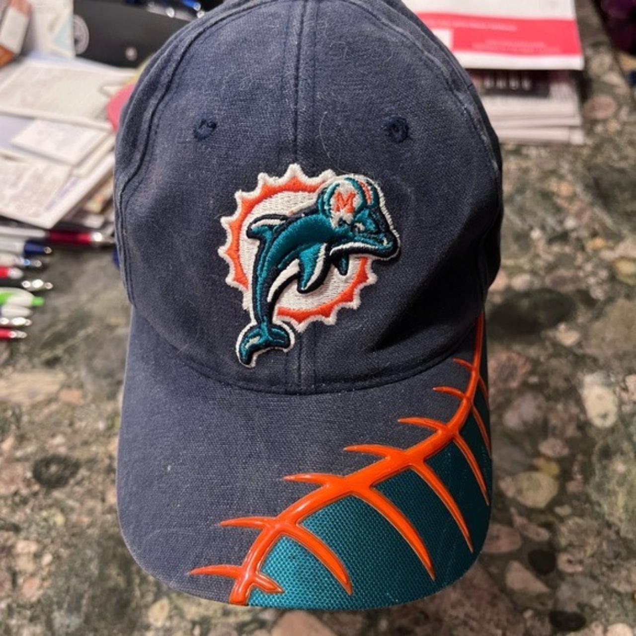 Good condition miami dolphins hat Reebok Blue... - Depop