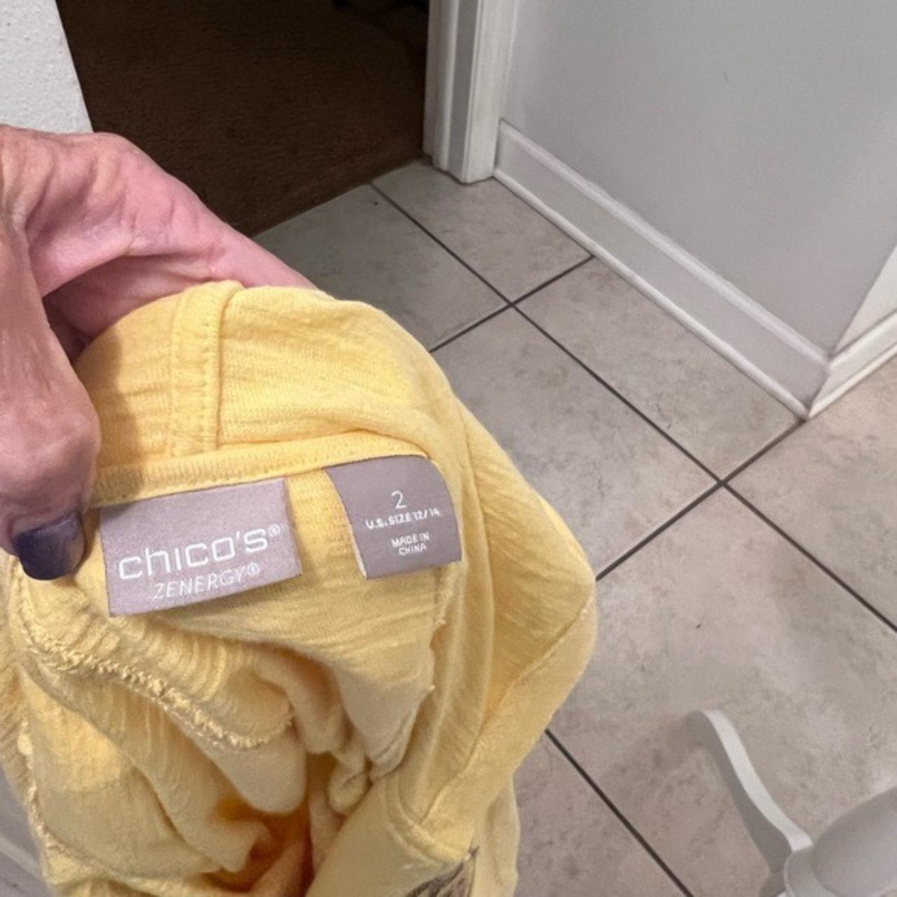 Like new chicos yellow embroidered lightweight... - Depop