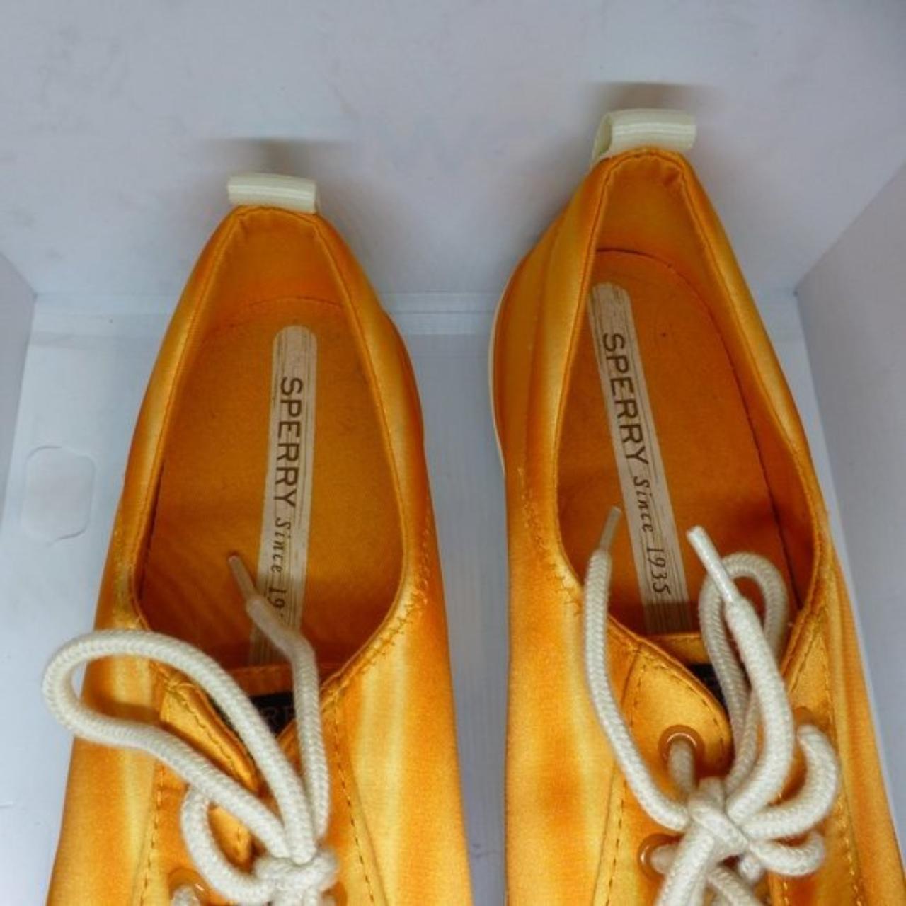 sperry orange creamsicle tennis shoes size 8 like new - Depop