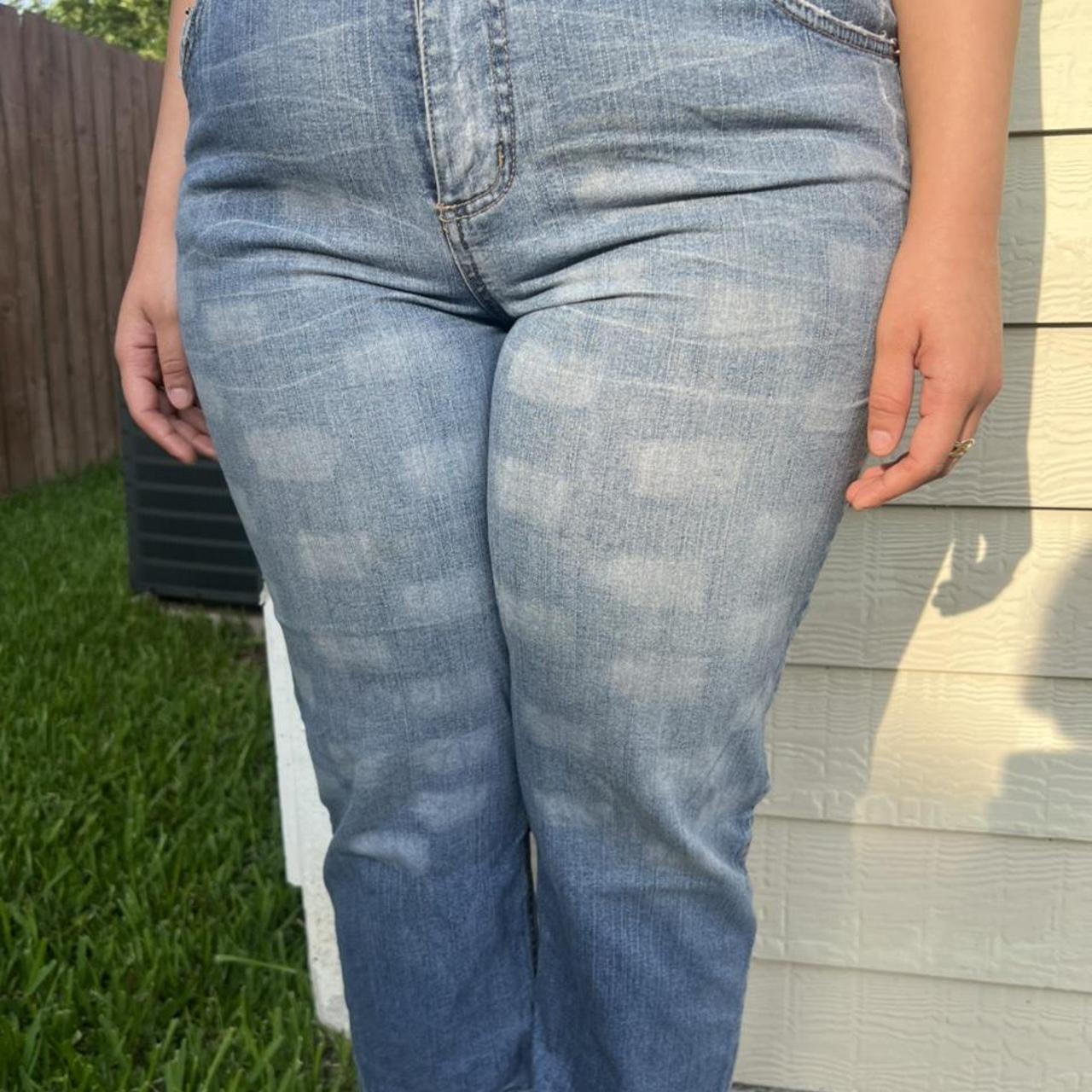 baby phat pants checkered coloration on the leg size 16 - Depop