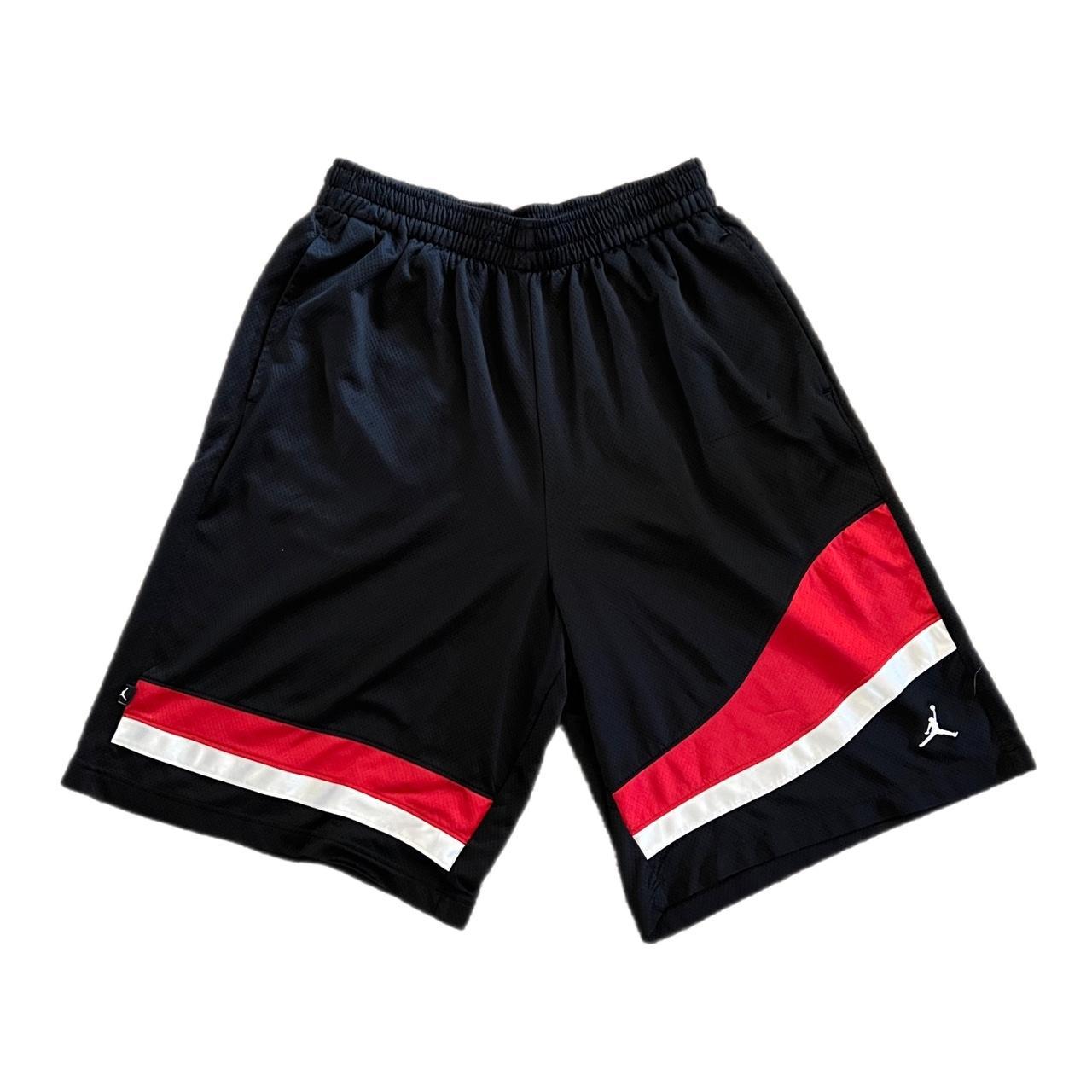Jordan Men's Black and Red Shorts | Depop