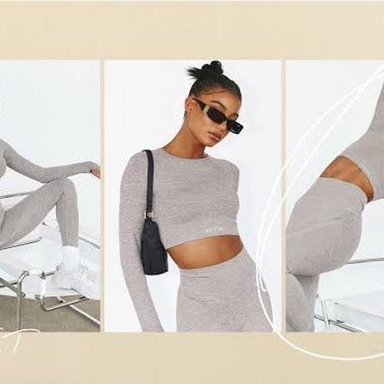 White Fox Active long sleeve crop exercise top and... - Depop