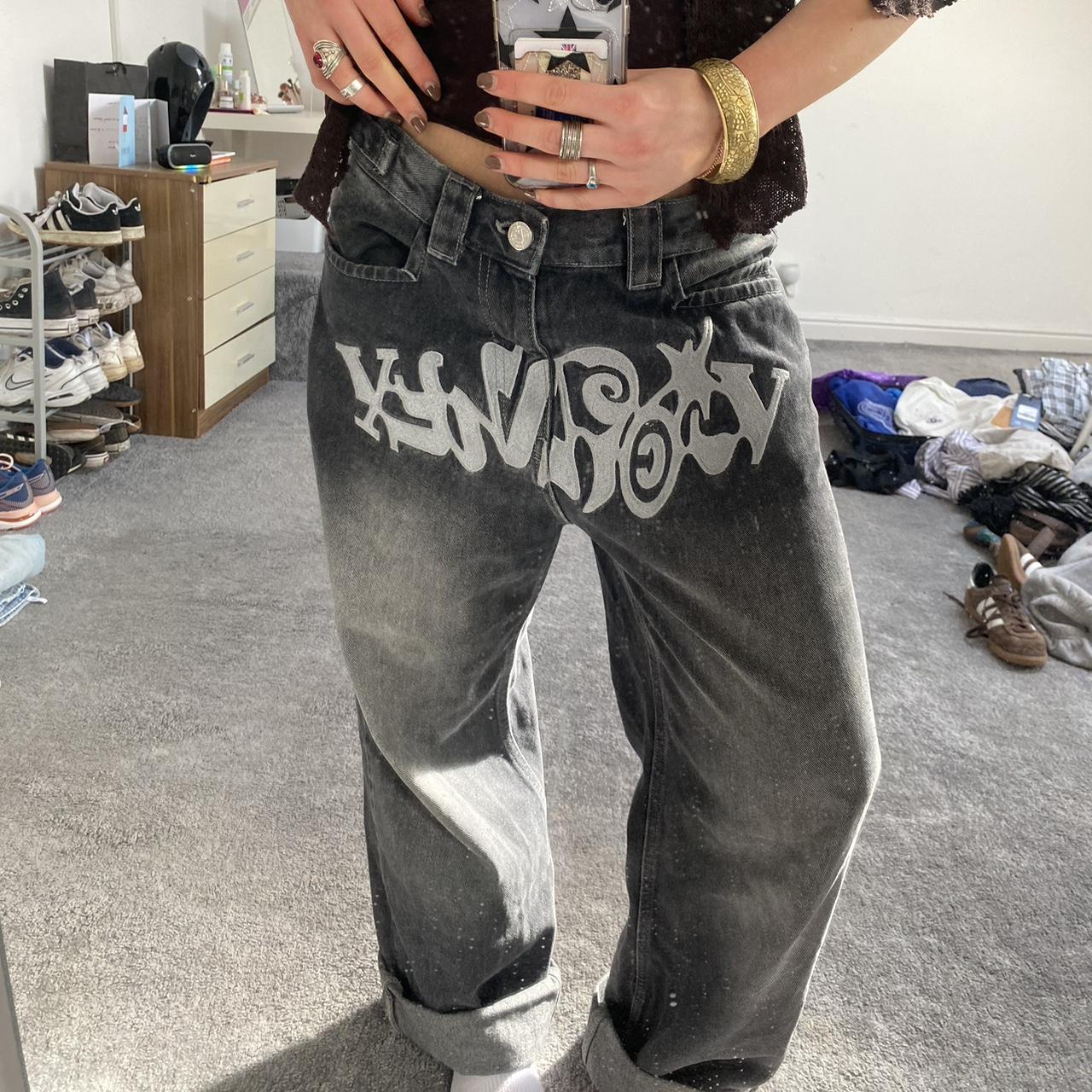 vicinity black low rise baggy jeans perfect... - Depop