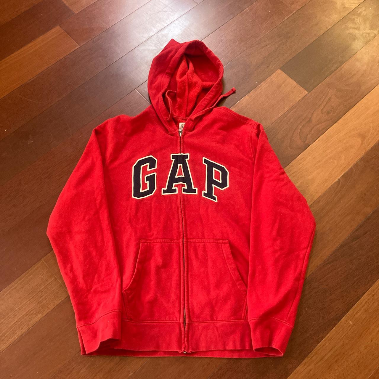 RED GAP ZIP UP HOODIE ️NO PAYPAL ️ #vintage #GAP... - Depop