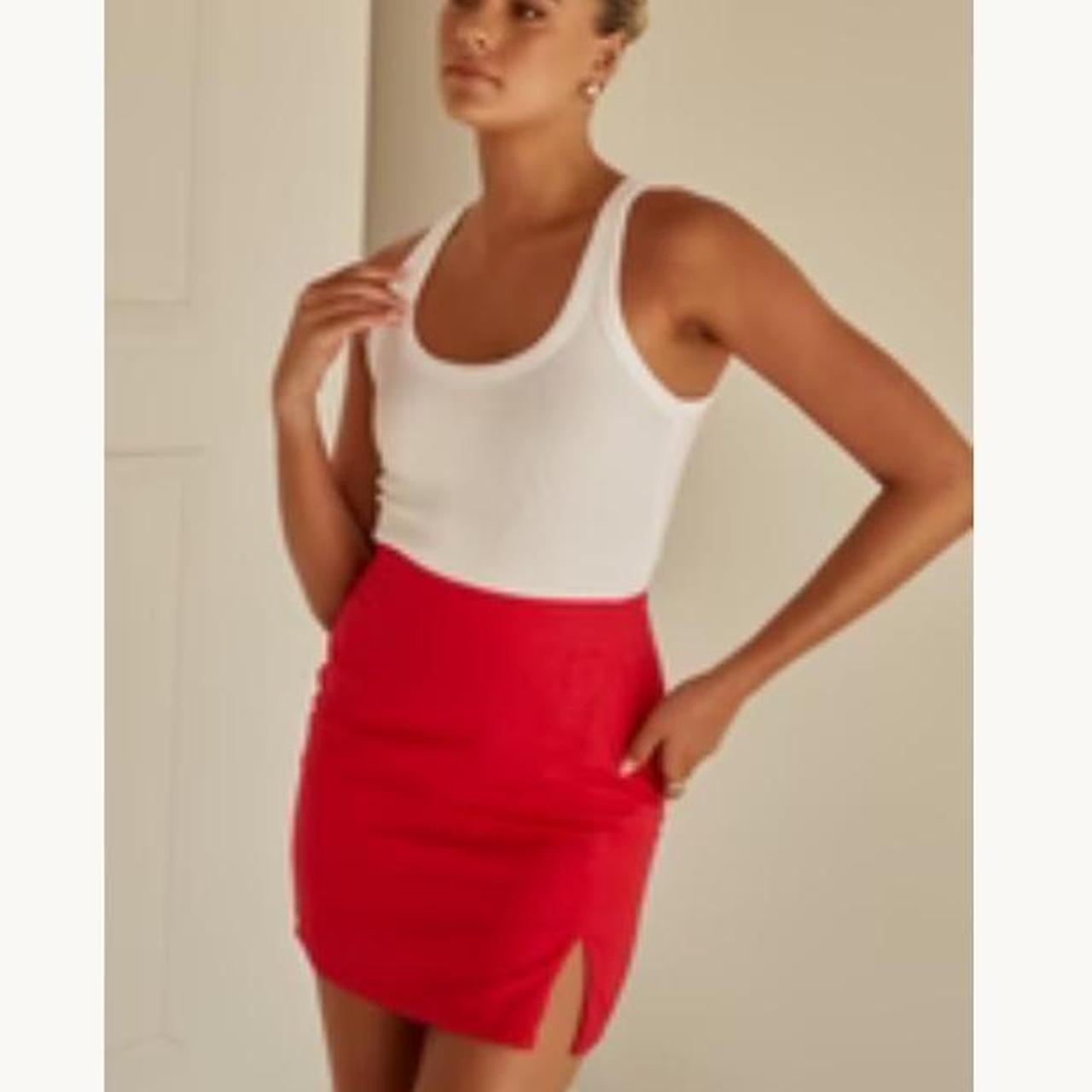 Runway scout - Yana Mini Skirt in red size 12 Brand... - Depop