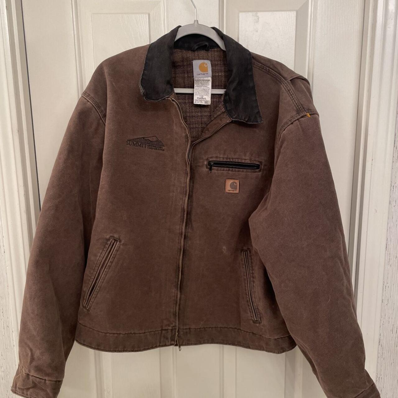 Carhartt Jacket Dark Brown Detroit Blanket Lined J97... - Depop
