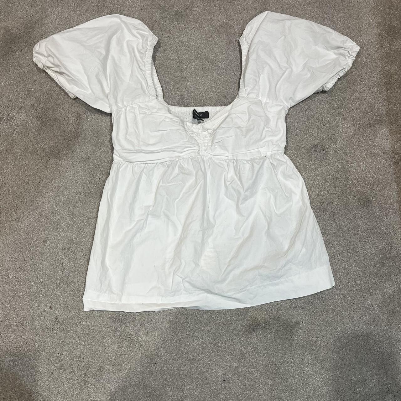 Primark Low cut white dress top - Depop
