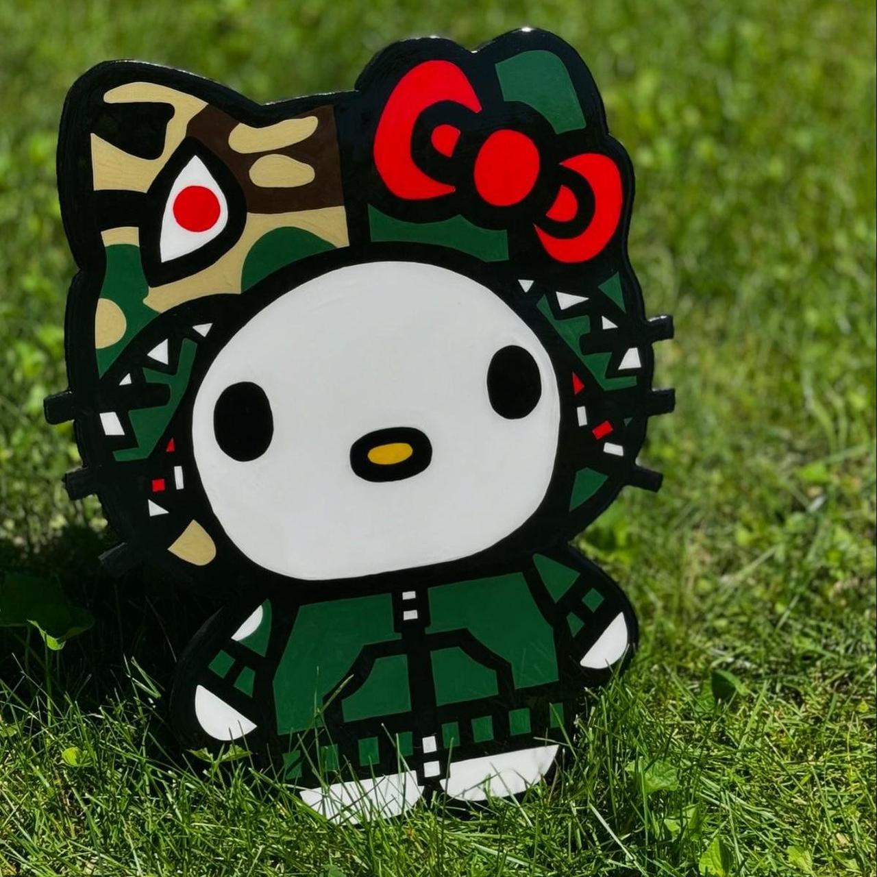 hello kitty X bape handmade wall art #custom... | Depop
