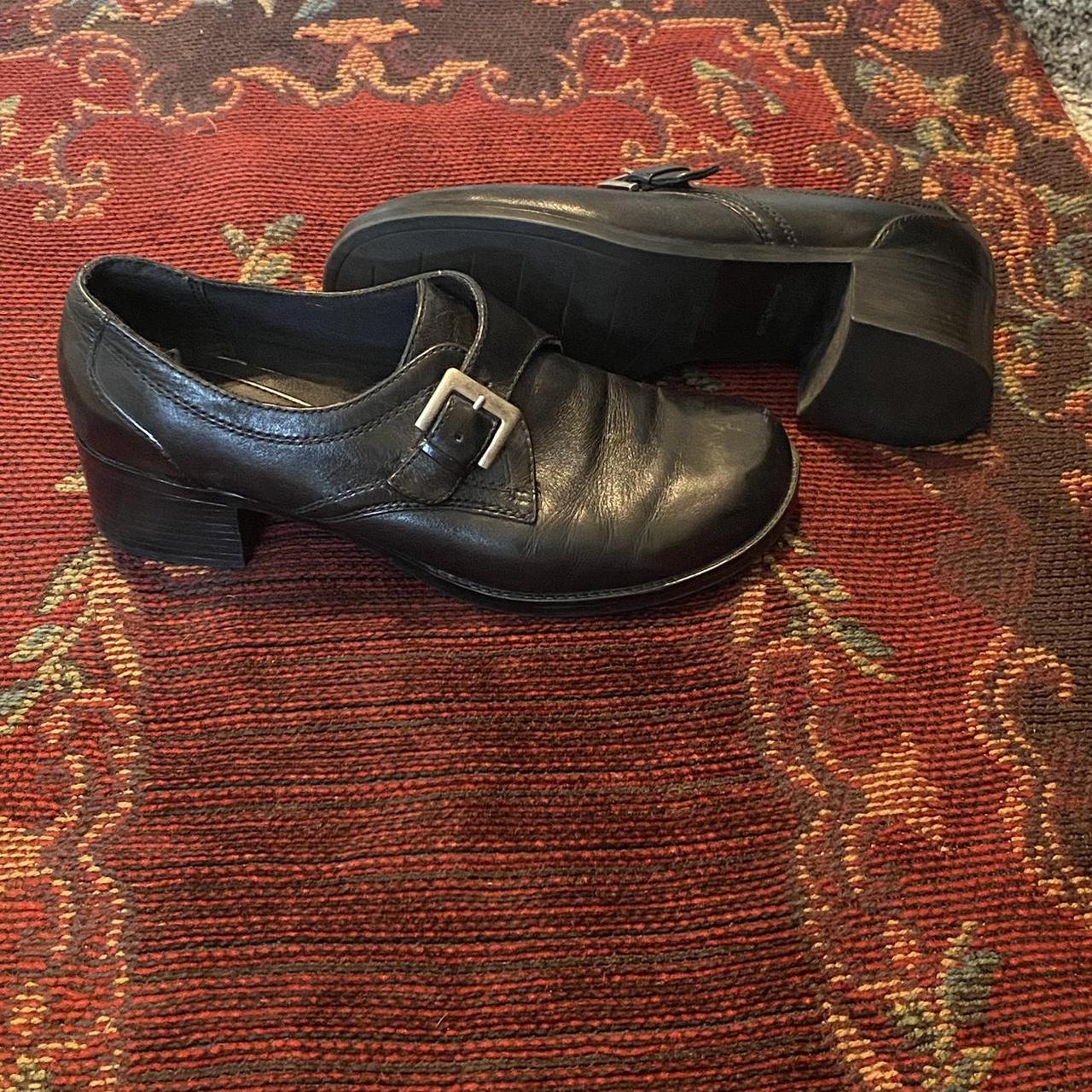 black, vintage, 90’s kitten heel/pump mary jane... - Depop