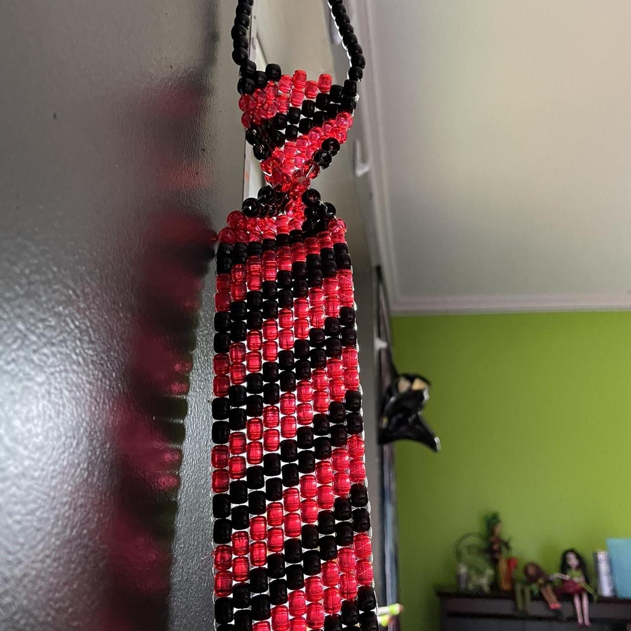 Black and Red emo scene kandi tie ! Total Gerard... - Depop