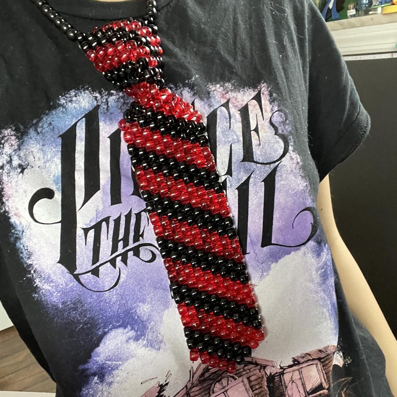 Black and Red emo scene kandi tie ! Total Gerard... - Depop