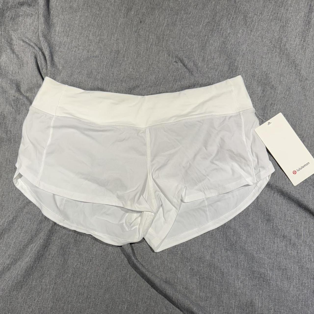 Lululemon white Speed Up LR Shorts 2.5in. New with... | Depop