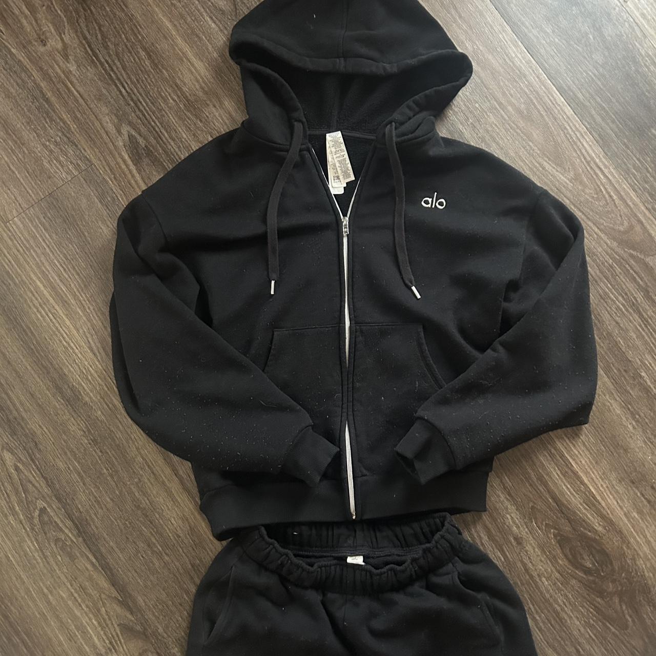 alo set black tracksuit, athleisure, minimalist,... | Depop