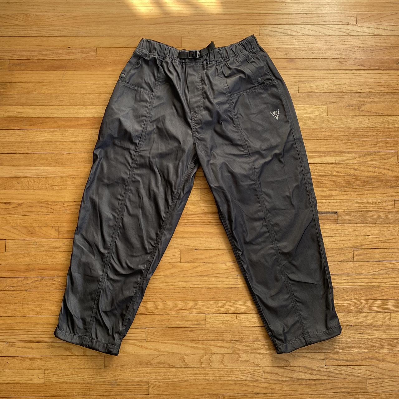 South2 West8 Belted CS pants in Charcoal Gabardine.... - Depop