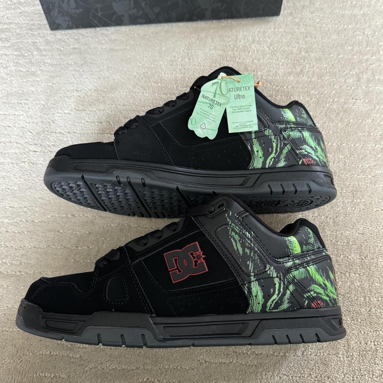 Black, red and green Slayer DC shoes - Size 11... - Depop