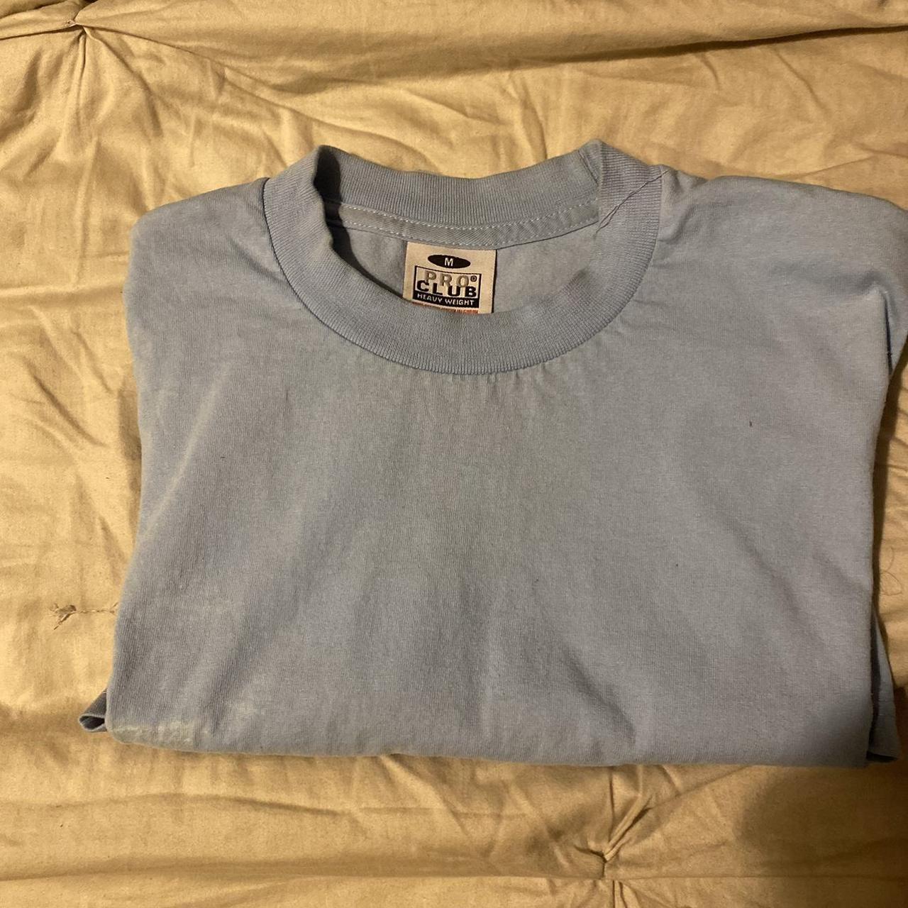 Baby Blue Pro Club T Shirt Size Medium Worn... - Depop