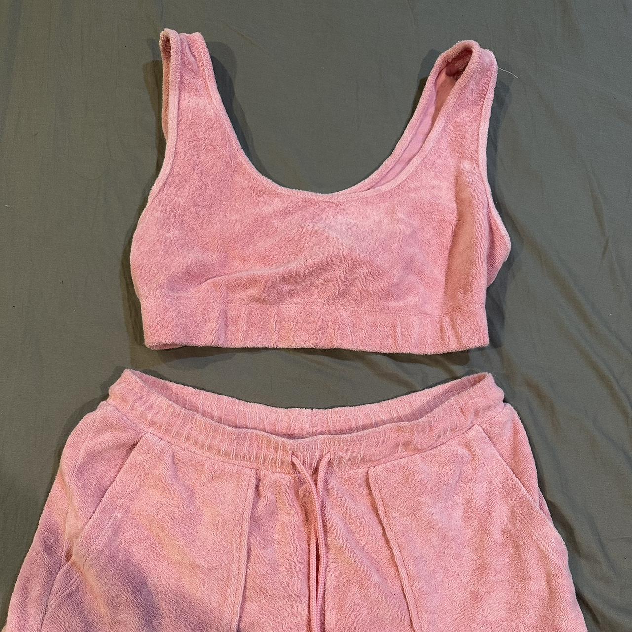 Zara Matching Pink Terry Cloth Set Size L - Depop