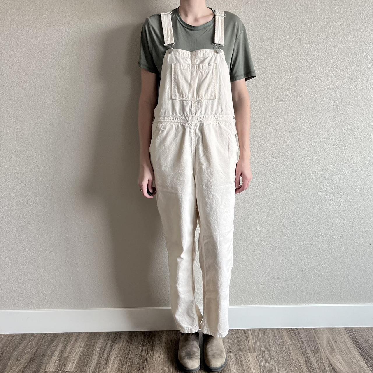 EVERLANE CREAM CANVAS OVERALLS (OUT OF... - Depop
