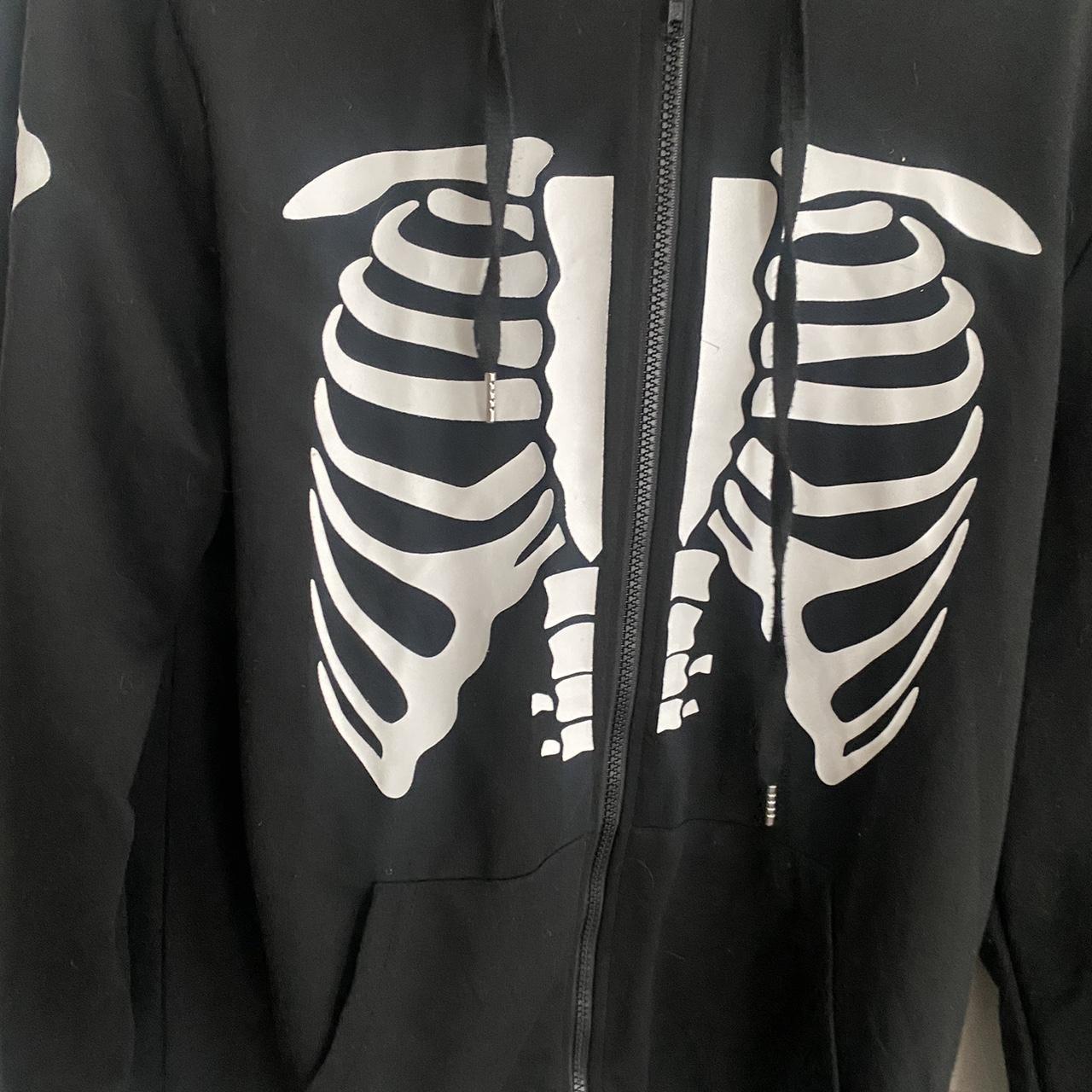 Shein skeleton y2k zip up DM ME FOR ANY QUESTIONS‼️‼️‼️ - Depop