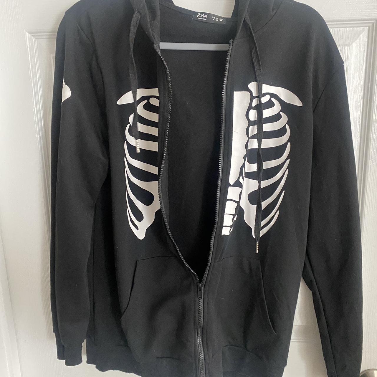 Shein skeleton y2k zip up DM ME FOR ANY QUESTIONS‼️‼️‼️ - Depop