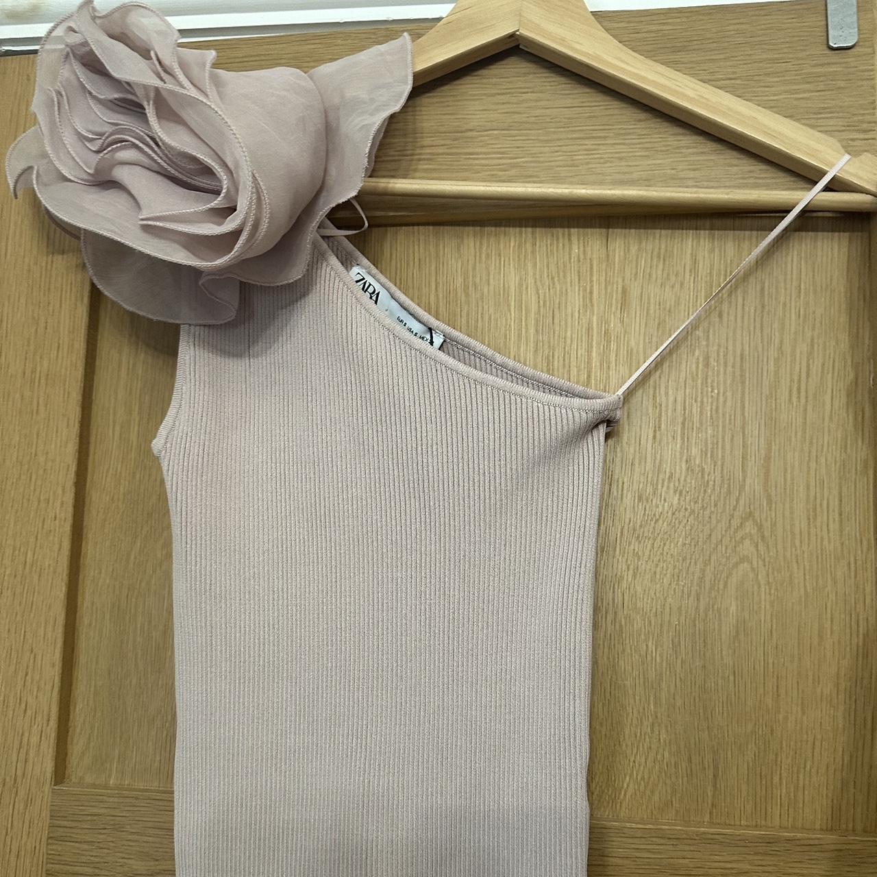 Zara one shoulder, flower detail top. New with tags. - Depop