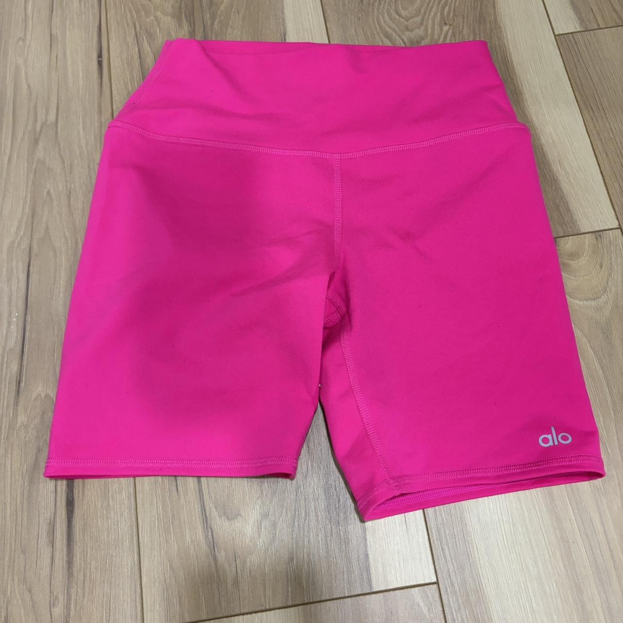 Pink Alo biker shorts - Depop