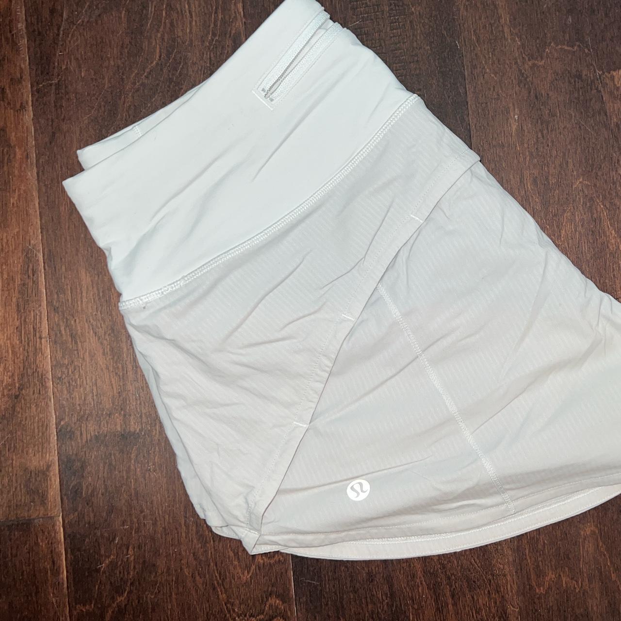 Lululemon size 4 white speed up shorts, it’s... - Depop
